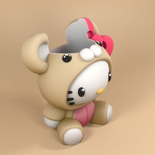 STL file hello kitty bear pencil holder 👋 ・3D printer design to ...