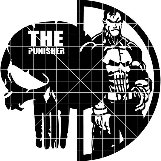 ⏺️ The Punisher for laser cutting on vinyl record DXF file・ DXF File ...