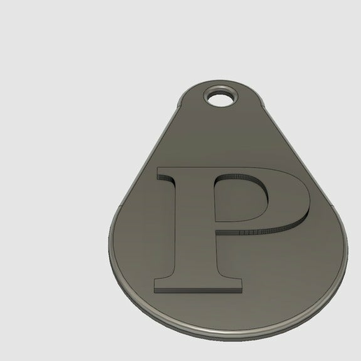 🔑 Letter P Key Fob・Free STL File for ・Cults