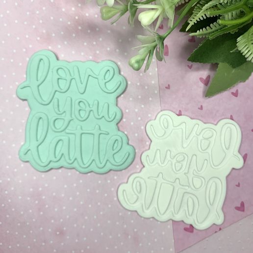 STL file Love you latte cookie cutter and stamp ️‍🔥 ・3D printing design ...