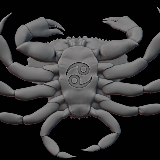 ♋ Cancer Zodiac Mystical Crab Creature Sculpture 3D print model・ STL ...