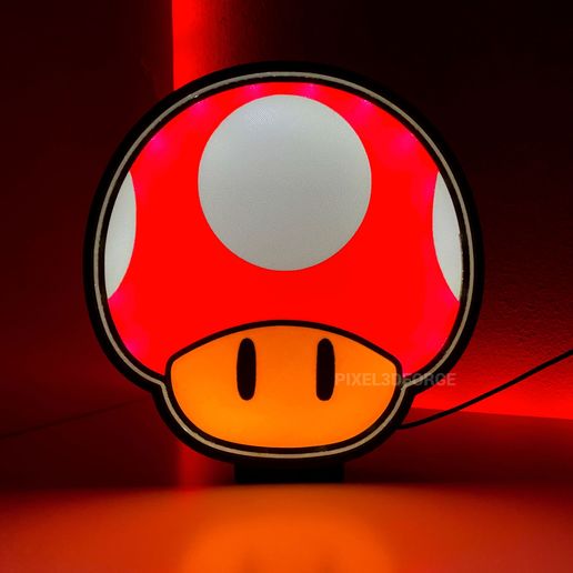 🔦 Super Mario Toad Lamp Lightbox 3D print model・ STL File for 3D ...