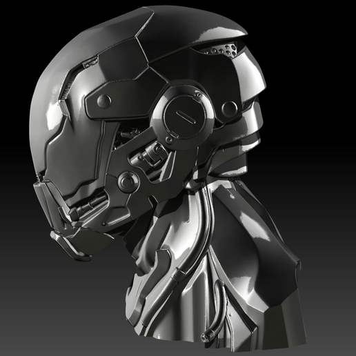🤖 Tactical Cyberpunk Android Bust STL - Futurista Robot de Combate ...