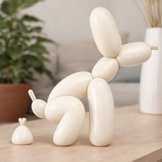 🎈 Balloon Dog Pooping STL – Funny Balloon Animal Statue for 3D Printing ...