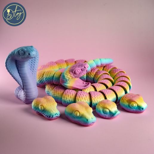 🐍 Articulated Modular Snake・ 3D File for 3D printing・Cults