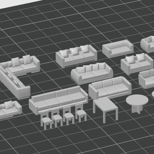🏘️ Pack de meubles de salon - Meubles・Fichier 3MF pour Impression 3D・Cults