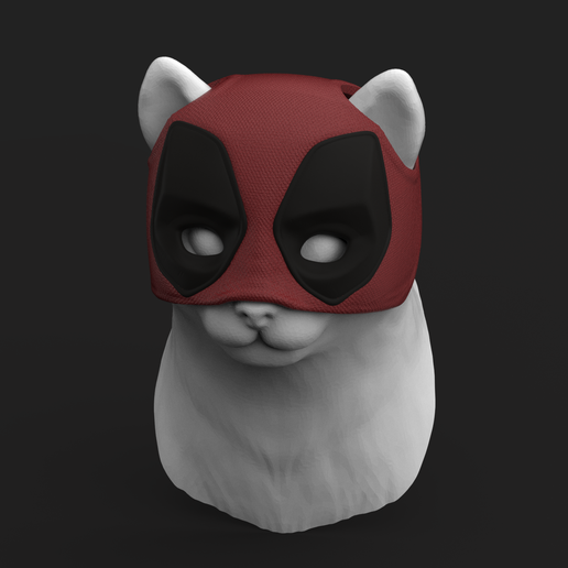 🐱 DeadPool-Cat Mask・ OBJ File for 3D printing・Cults