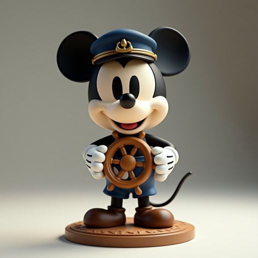 🐁 Mickey Mouse Ship Captain・ STL File for 3D printing・Cults