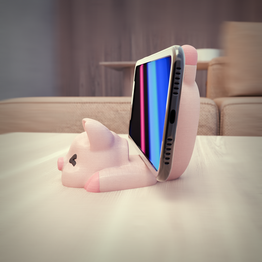 📞 PIGGY PHONE STAND・ STL File for 3D printing・Cults