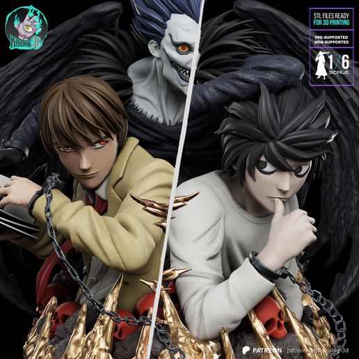 🎨 L vs Kira DEATH NOTE- STL ready for 3D Printing・ 3D File for 3D ...