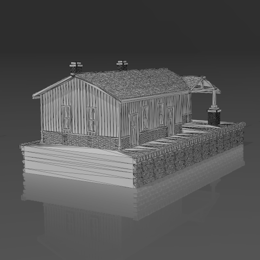 🚆 HO Train station - Generic Wood and stone platform trainstation HO ...