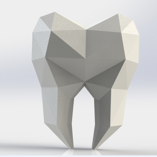 🔮 Crystal Tooth – Low Poly Sculpture・ STL File for 3D printing and CNC ...