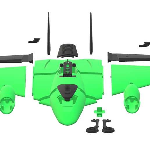 😡 The Angry Hornet (600mm Differential Thrust Flying Wing)・ STL File ...