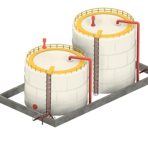 ⛽ N scale fuel tank farm (N-Spur Tanklager)・ 3D File for 3D printing・Cults