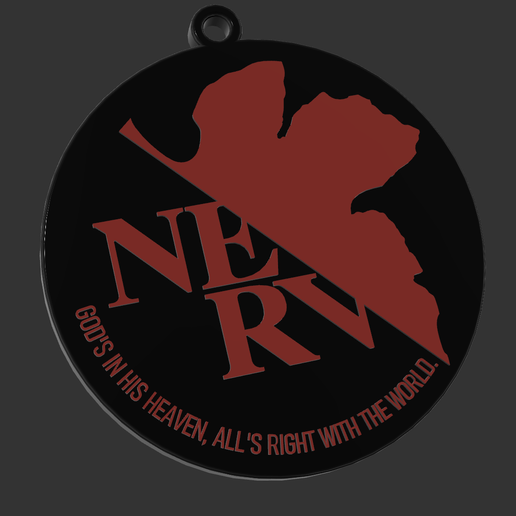 🔑 key ring NERV Neon Genesis Evangelion・ STL File for 3D printing・Cults