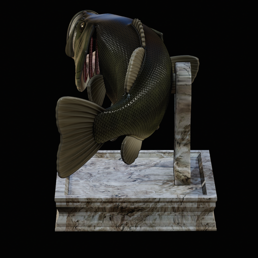 🐠 fish Largemouth Bass / Micropterus salmoides in motion trophy statue ...