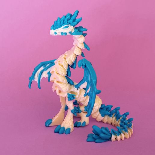 ️🐲 Articulated Snow Dragon 🐲 ️ - COLORED FILE INCLUDED・ STL File for 3D ...