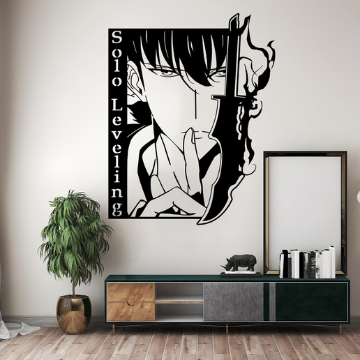 🎨 Solo Leveling Wall Art・ STL File for 3D printing・Cults