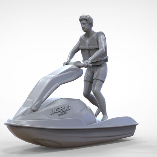 ⛑️ N1 Jetski Driver standing・ STL File for ・Cults