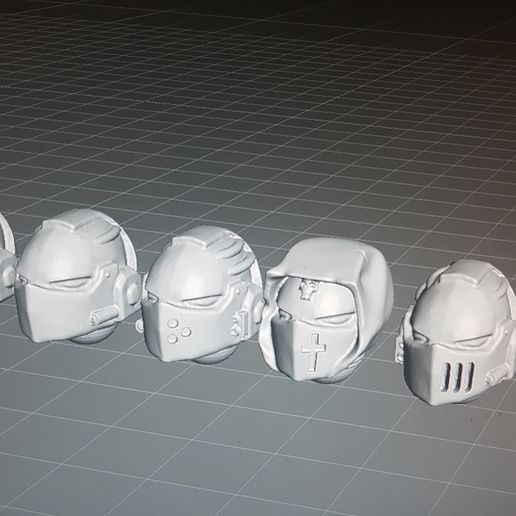 Download Stl File Grey Knight Space Crusader Helmets • 3d Print Object