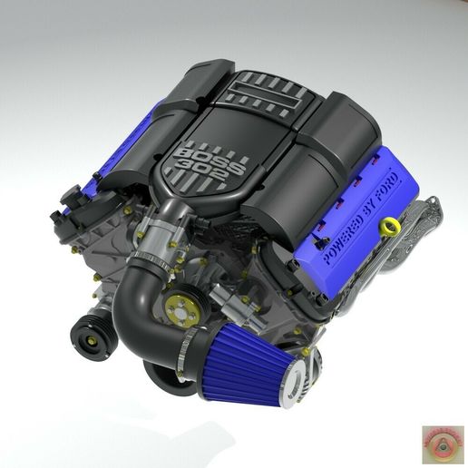 🚙 FORD MUSTANG BOSS 302 - ENGINE・ STL File for 3D printing・Cults
