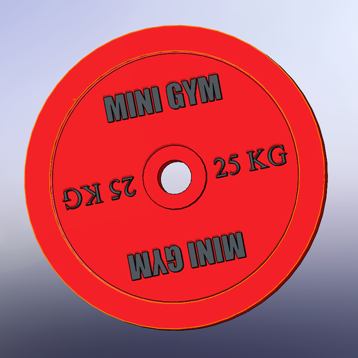 💾 GYM CALIBRATED PLATE 25KG・ STL File for 3D printing・Cults