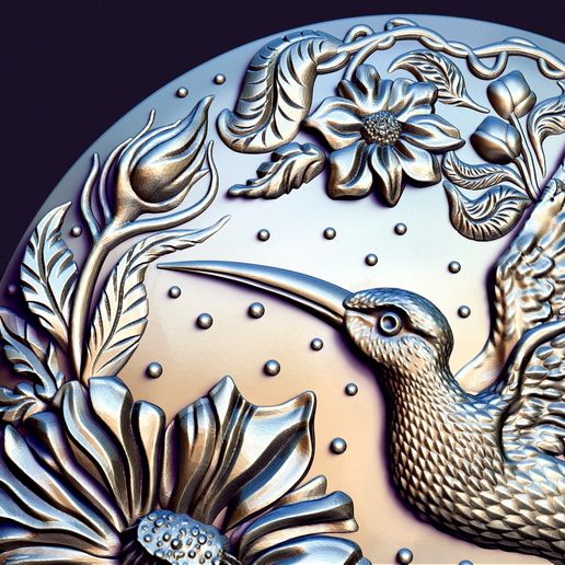 🐦 Hummingbird medallion for casting・ STL File for ・Cults