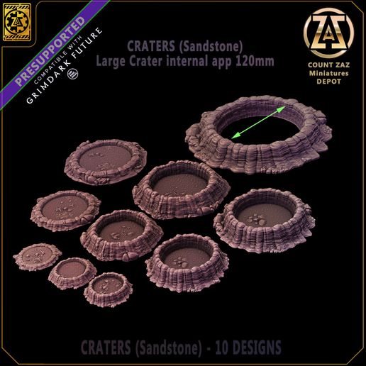 🎲 Craters - 10 Custom Craters for tabletop wargaming・ STL File for 3D ...
