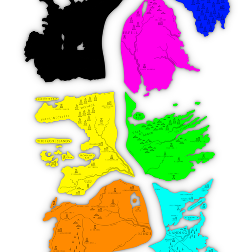 🗺️ Map of Westeros - War Table - Game of Thrones・ STL File for ・Cults