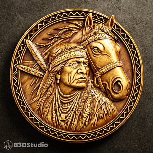 📁 Apache Native American Relief for CNC Laser and 3D Print STL File and ...