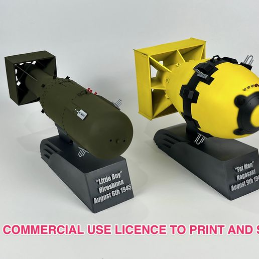 Archivo STL "Fat Man" &"Little Boy" Atomic Bomb Models (with commercial licence) 👨 ・Objeto ...