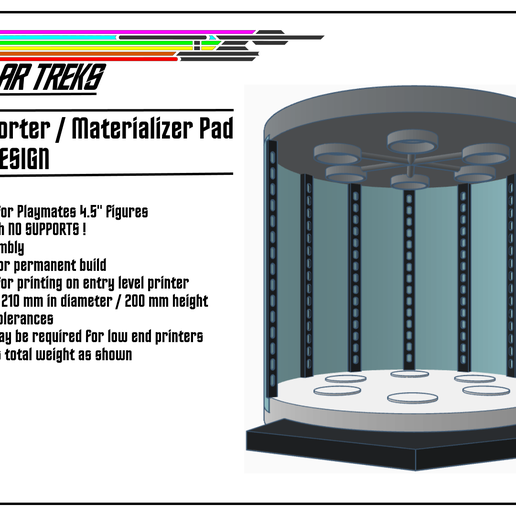 🖖 Stellar Treks - Transporter / Materializer Pad - BASIC・ STL File for ...