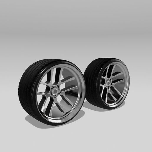 🛞 CF Split 5 Wheels with Low Pro Tires・ STL File for ・Cults