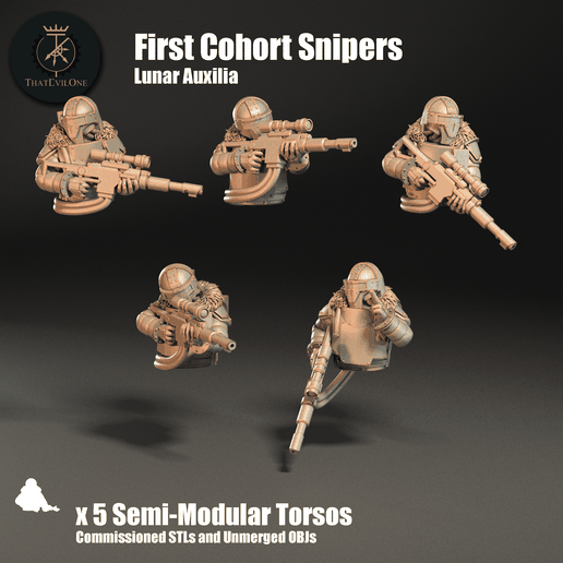 3D file Lunar Auxilia First Cohort Sniper Torsos - Commissioned 🔫 ・3D ...