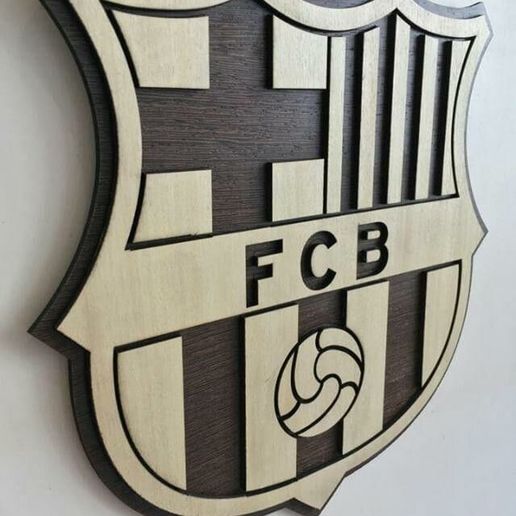 🛡️ Barcelona shield spain laser cut in double layer mdf・Archivo DXF ...