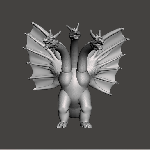 🎨 FAN ART KAIJU KING GHIDORAH GODZILLA・ OBJ File for 3D printing・Cults