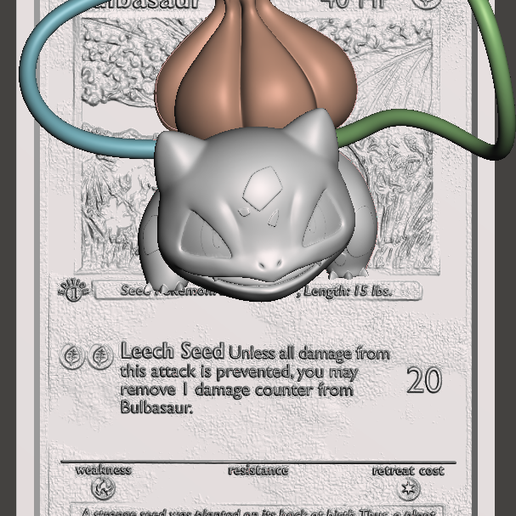 3D file STL! Bulbasaur Pokémon card 4D wall art. 🎨 ・3D printing ...