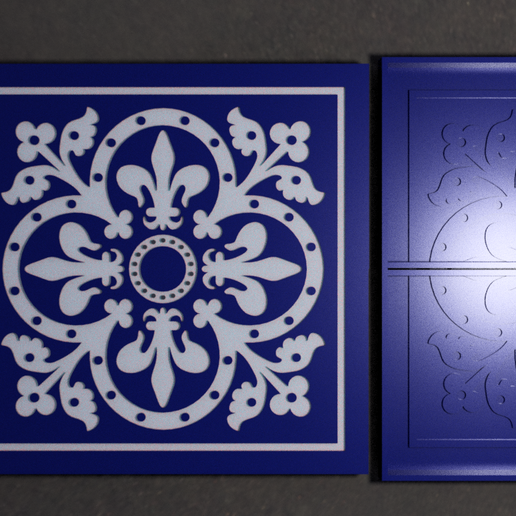 👾 artistic florentine tile mold 4 pieces・Free 3MF File for 3D printing ...