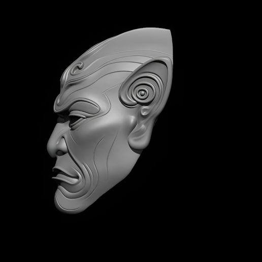 📁 MogkMask – 3D Printable Oni Demon Mask STL File | Samurai Cosplay ...