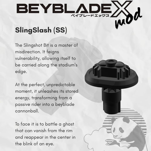 🧸 Beyblade X Bit Mod Sling Slash SS・Archivo STL para Impresión 3D・Cults