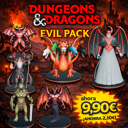♾️ Dungeons & Dragons - Evil Pack 1 (6 collectible 3D figures 90-120mm ...
