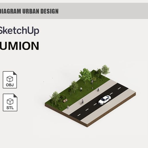 🧑‍🦼 Road Diagram Urban Design animated・ STL File for 3D printing・Cults
