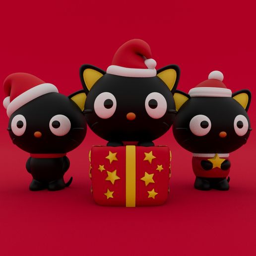 3D file Christmas Special Cute Chococat Collection 🎄 ・3D print design ...