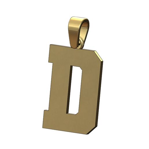 🇯🇪 D varsity letter sports letterman jersey pendant charm 3D print ...