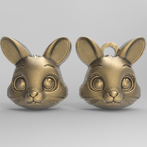 STL file cute rabbit head pentant decor 🐇 (OBJ)・3D printing design to ...