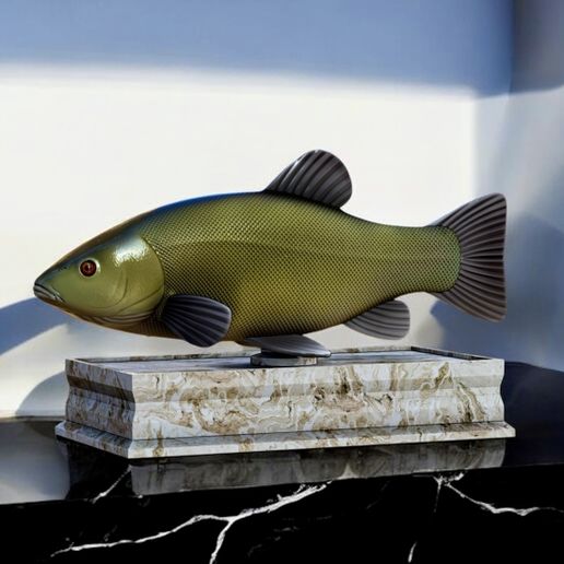 🐠 fish common tench / tinca tinca statue with storage space / for 3d ...