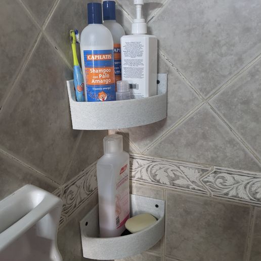 Archivo STL Estante esquinero organizador para ducha shampoo jabon 🧼 ・Objeto para impresora 3D ...