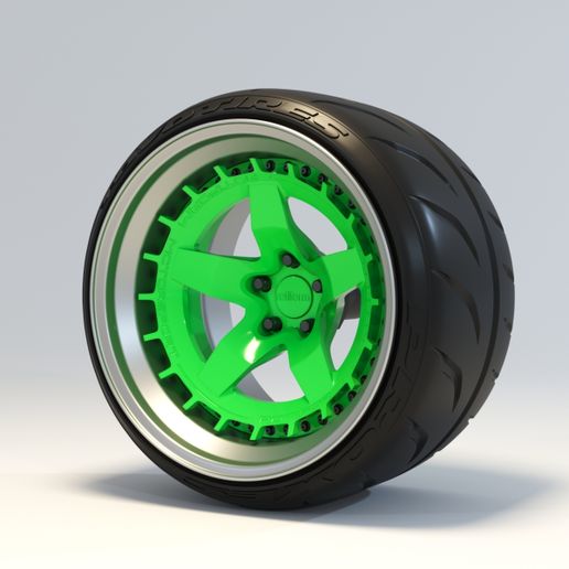 🛞 Wheels Rotiform WGR-M , Toyo R888r・ STL File for ・Cults