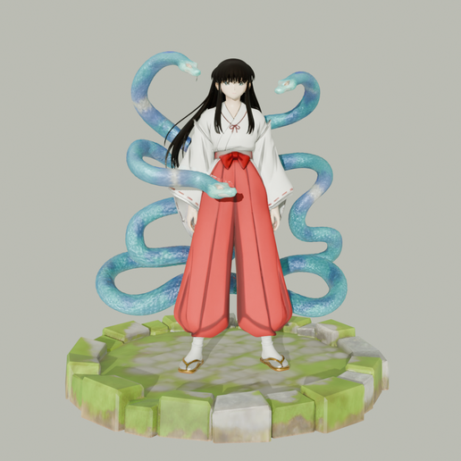 🎲 Kikyo Priestess 3D Print Statue - Inuyasha Anime Figure・ 3D File for ...
