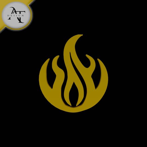 🔥 Simple Flame Symbol - 2D Art・Free STL File for 3D printing・Cults